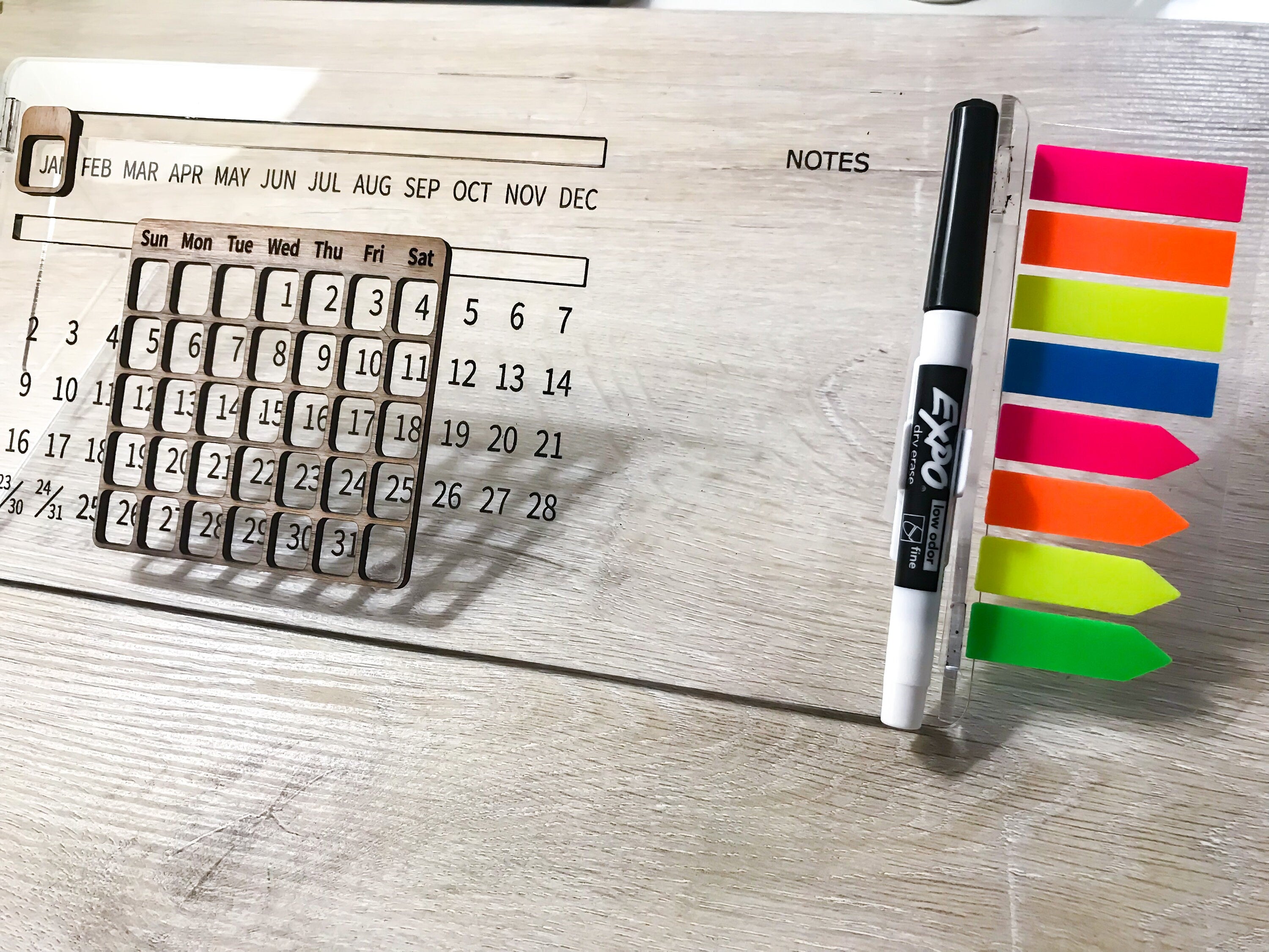 Digital SVG Acrylic + Wood Calendar Bundle Wall Calendar/Desk Calendar ...